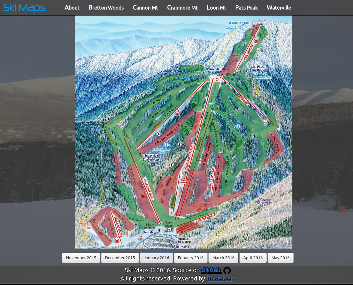 GitHub - JasonD94/Ski-Maps: GUI II Project. Ski Maps shows the open trails using jQuery maphilight.